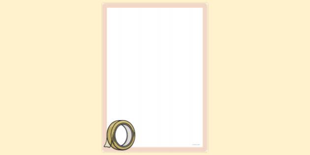Simple Blank Sticky Tape Page Border