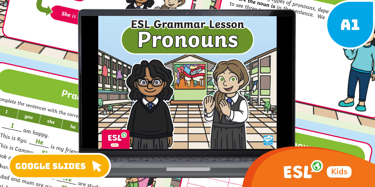 ESL Subject, Object and Possessive Pronouns Lesson [Kids, A1]