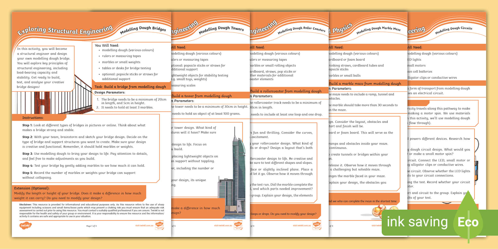 Exploring STEM through Modelling Dough: Five Engineering Challenges