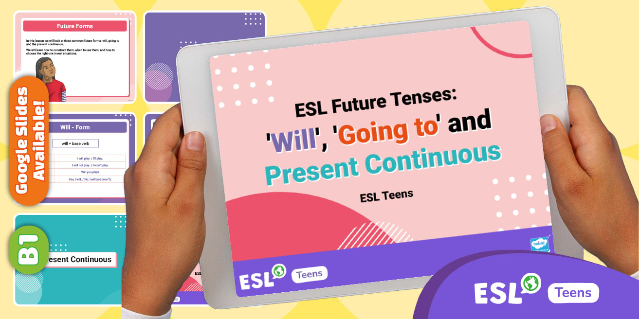 ESL Future Tenses: 'Will', 'Going to' and Present Continuous [Teens, B1]