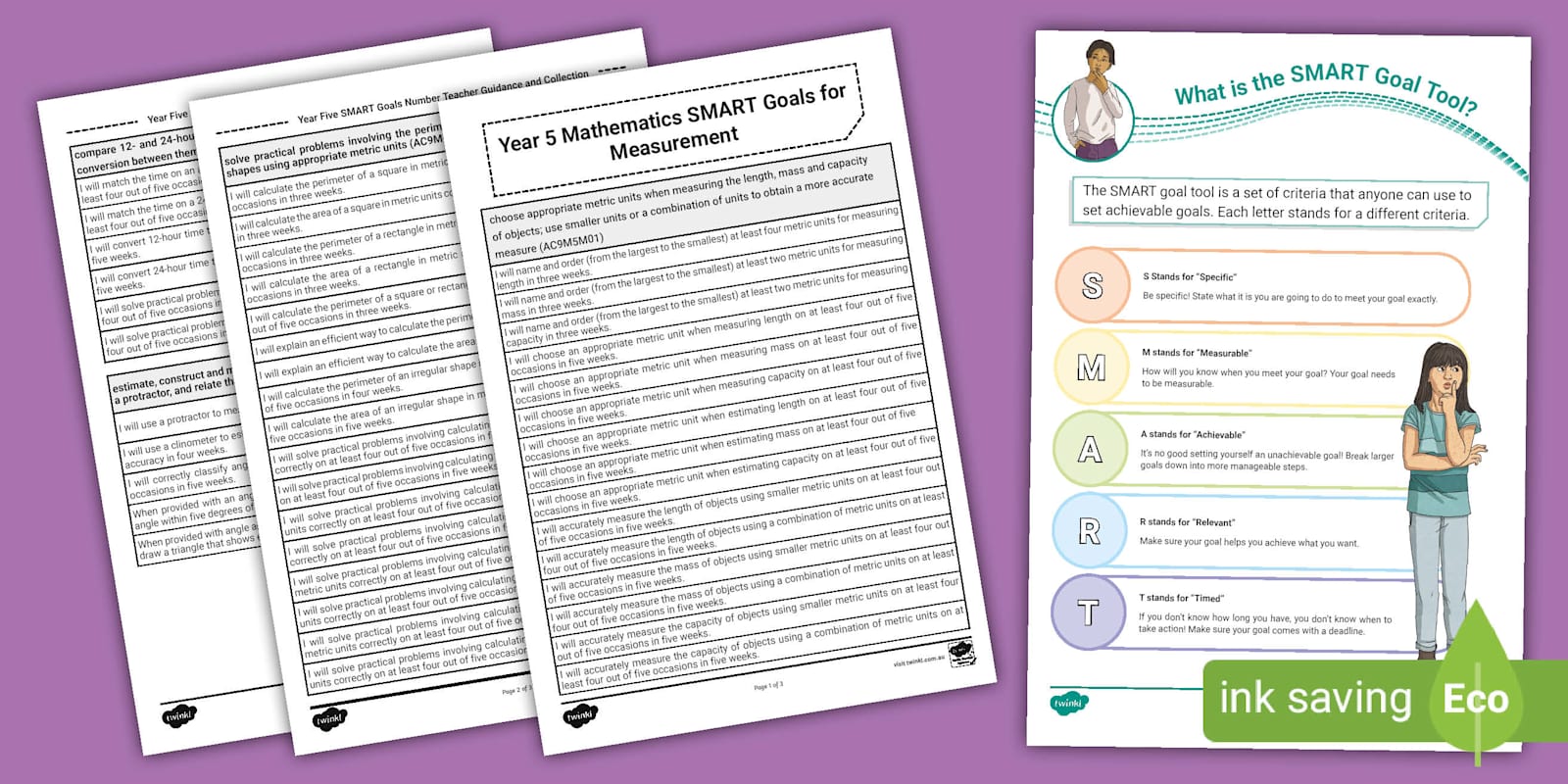 Year 5 Mathematics SMART Goals for Measurement
