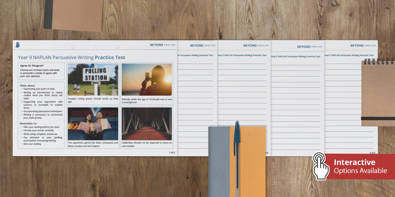 Year 9 NAPLAN Persuasive Writing Practice Test