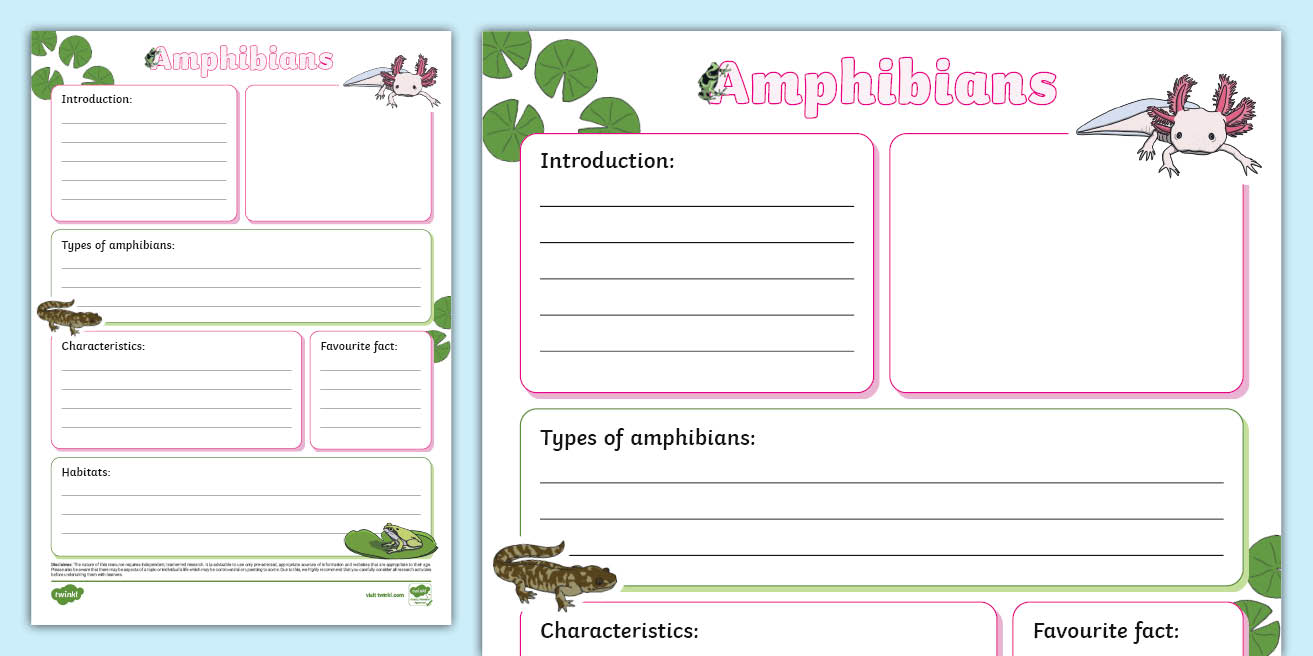Amphibians Non-Chronological Report Template