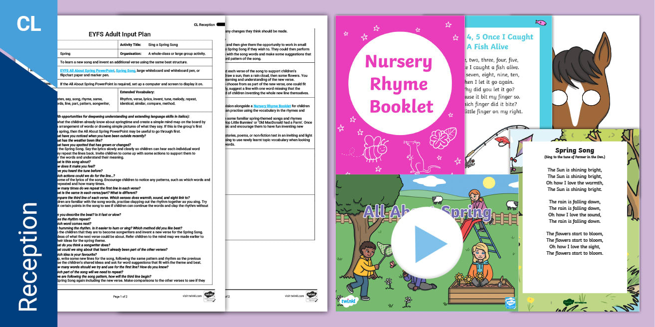 EYFS Sing a Spring Song Adult Input Plan and Resource Pack