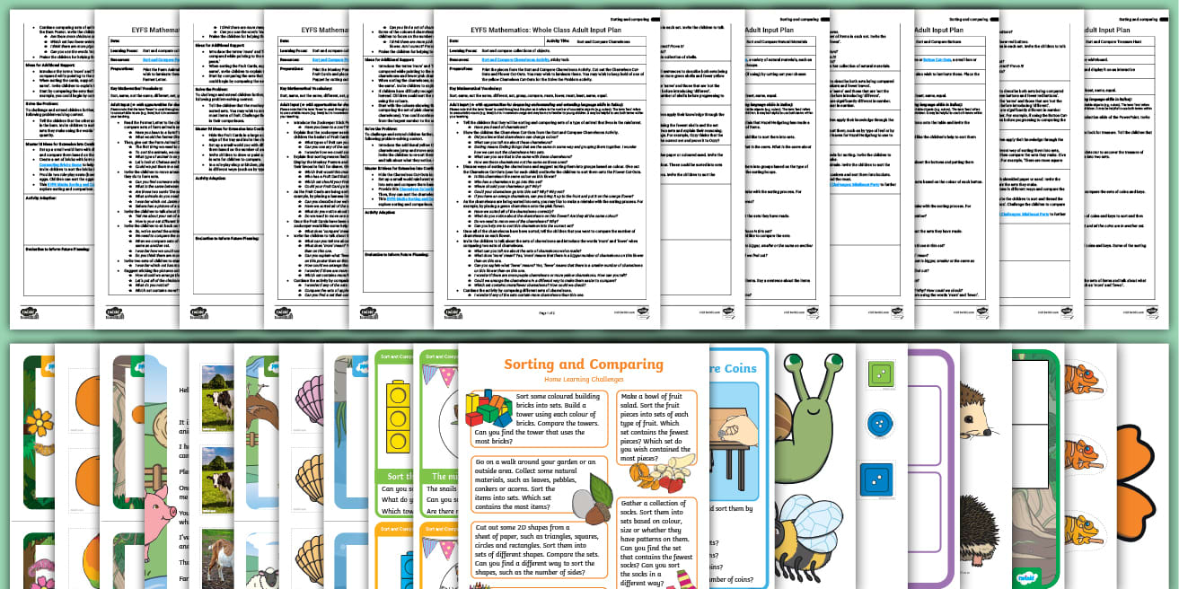 EYFS Maths Sort and Compare Collections of Objects Planning