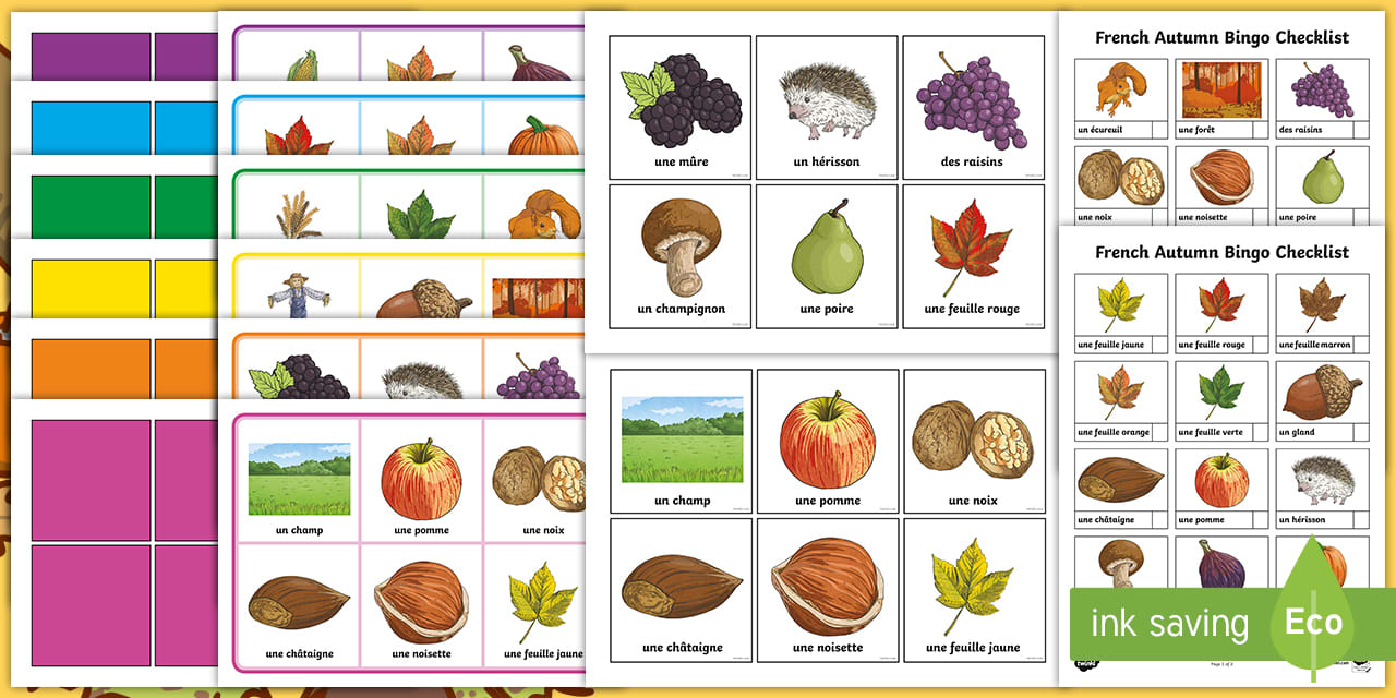 French Autumn Themed Bingo