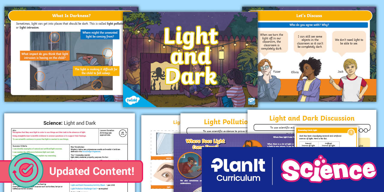 Science: Light: Light and Dark (Light Sources) Year 3 Lesson 1