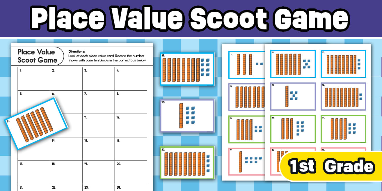 First Grade Two-Digit Place Value Scoot Game