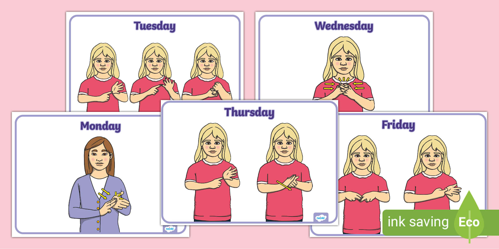 Auslan Days of the Week Posters