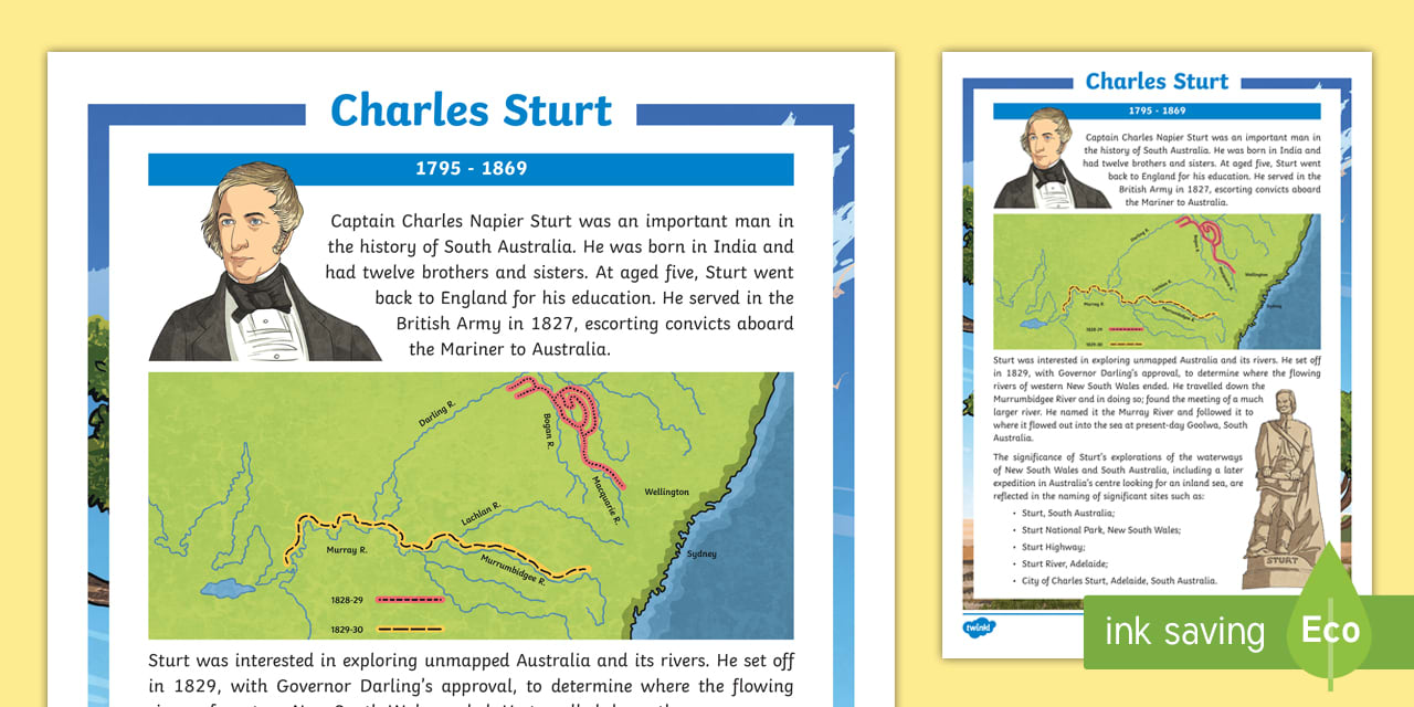 Australian Early Inland Explorers – Charles Sturt Fact File