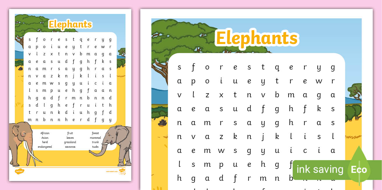 Elephant Word Search