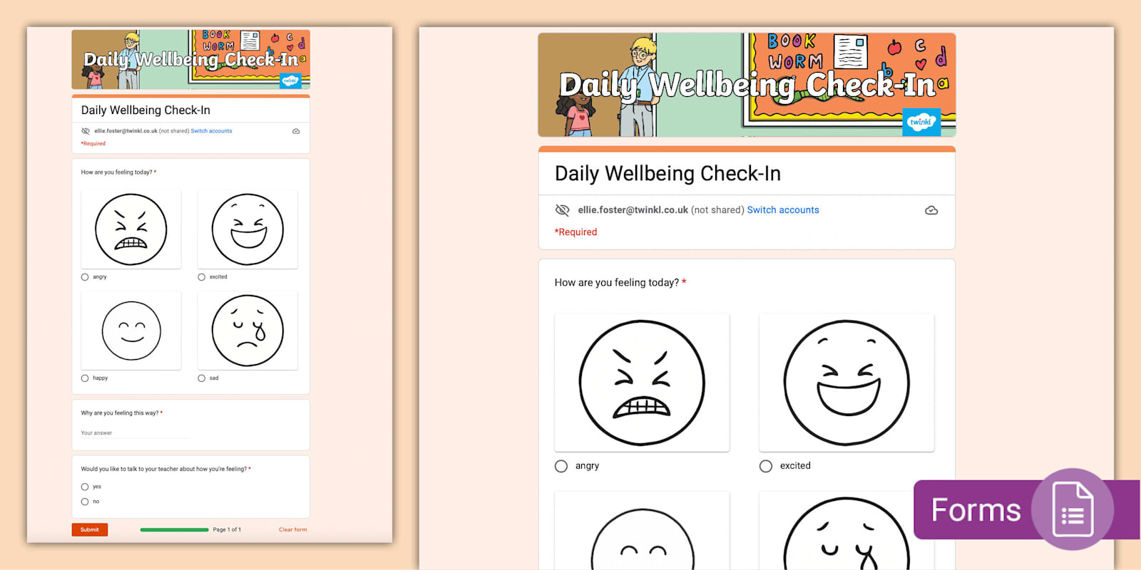 Daily Wellbeing Check-In Google Form F-2