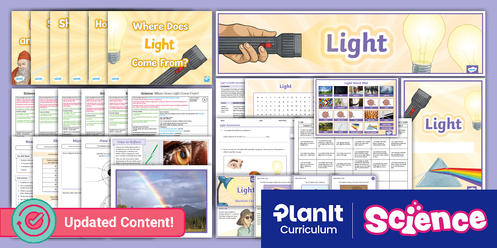 Science: Light: Year 6 Unit Pack