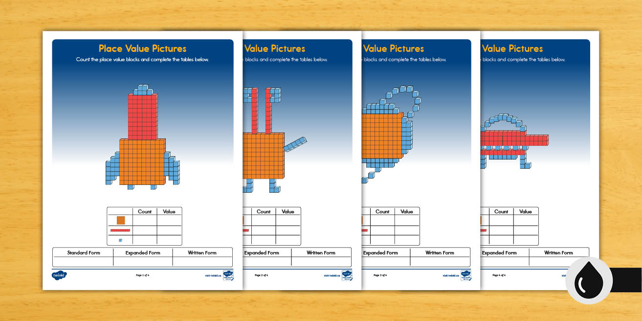 Base 10 Block Pictures Activity