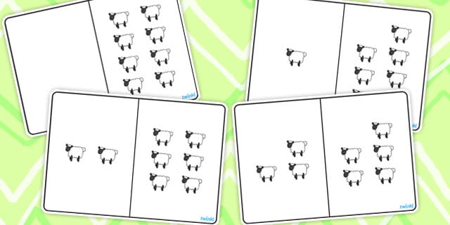 Sheep Counting Number Bonds to 8 - numbers, count, numeracy
