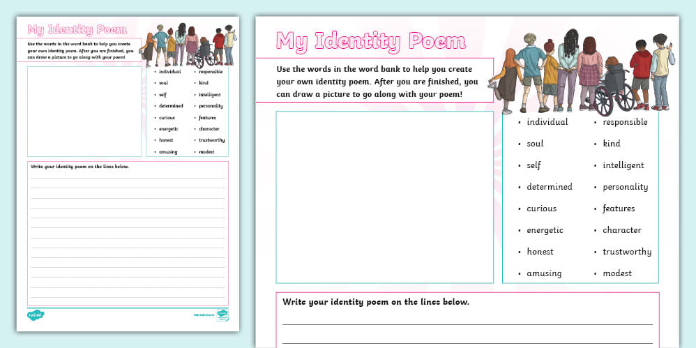 My Identity Poem Writing Template
