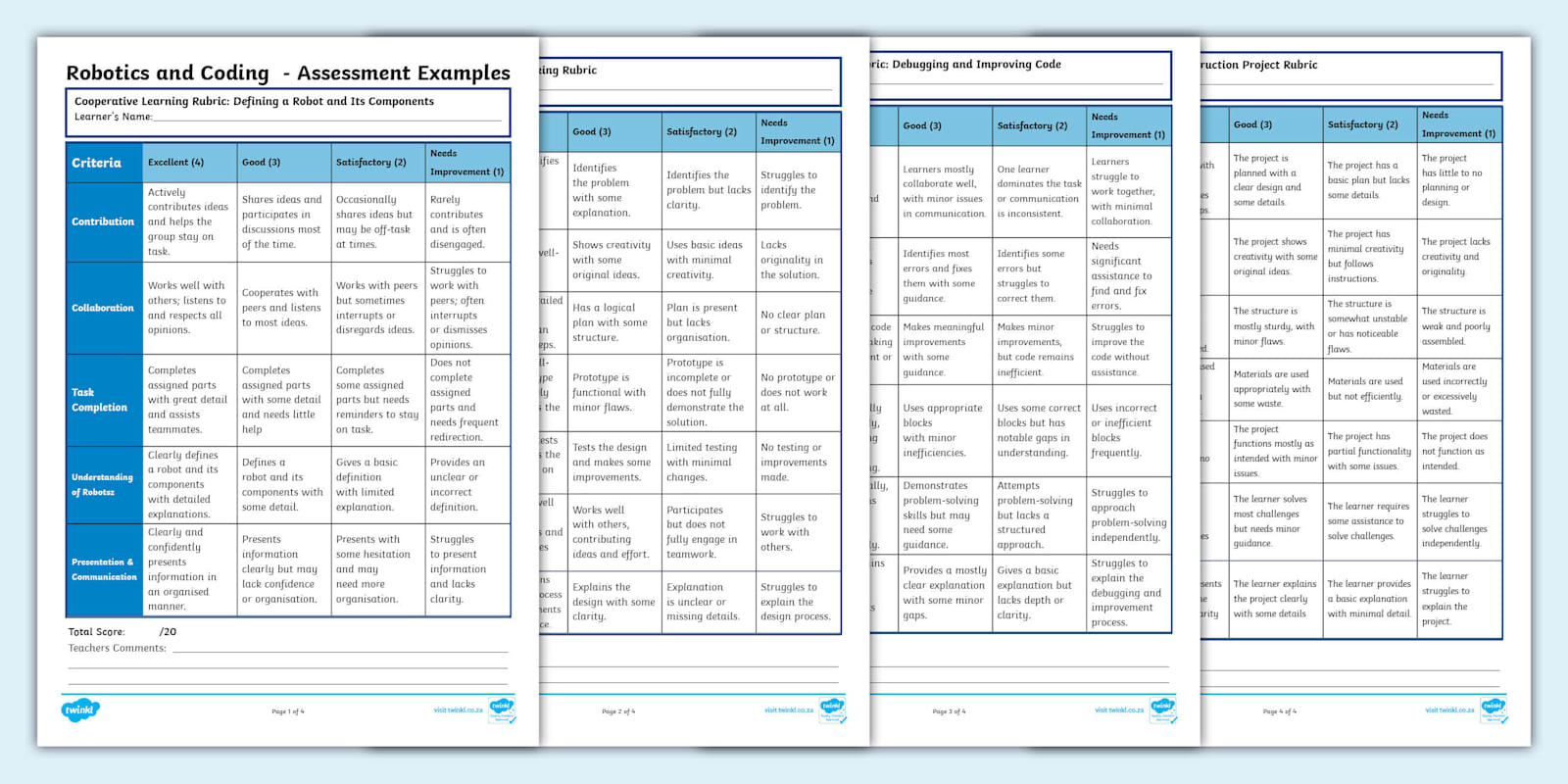 Intermediate Phase Robotics And Coding Assessment Examples Caps