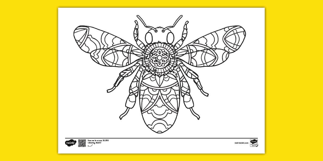 Bee Mandala Colouring Page
