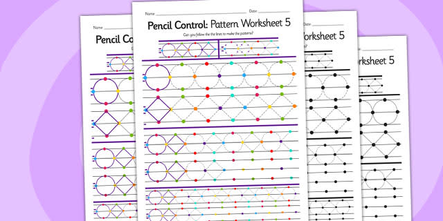 Pencil Control Pattern Worksheet 5 - fine motor skills, pattern