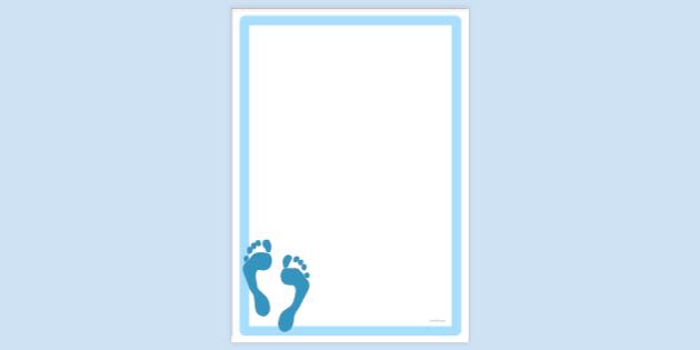 Simple Blank Footprints Page Border