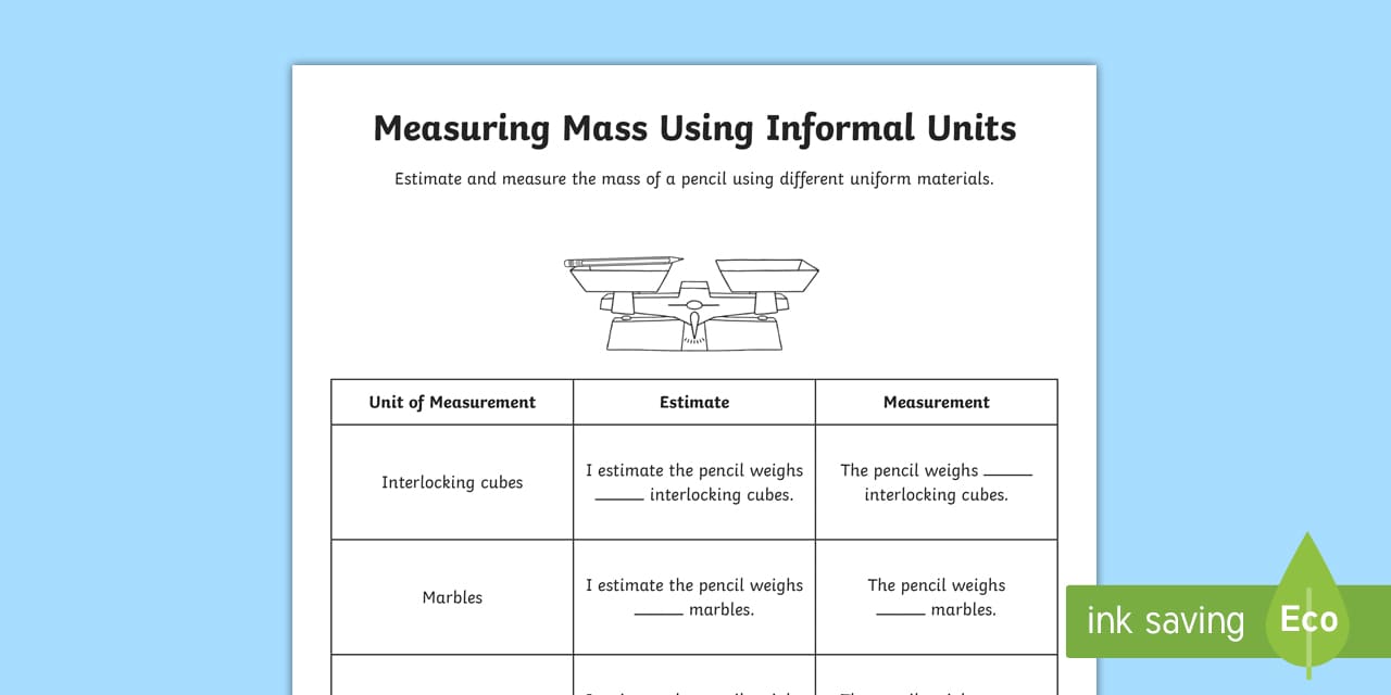 Mass Worksheets | Weight Measurement | A Twinkl Resource