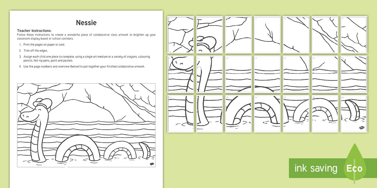 Nessie Collaborative Colouring Activity Pack