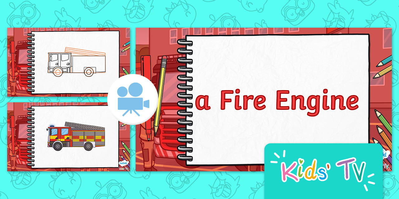 How to Draw a Fire Engine - Twinkl Kids TV