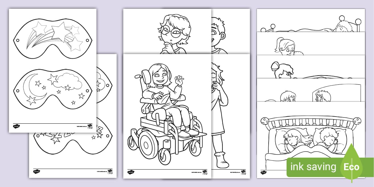 Pyjama Day Colouring Pages | Twinkl