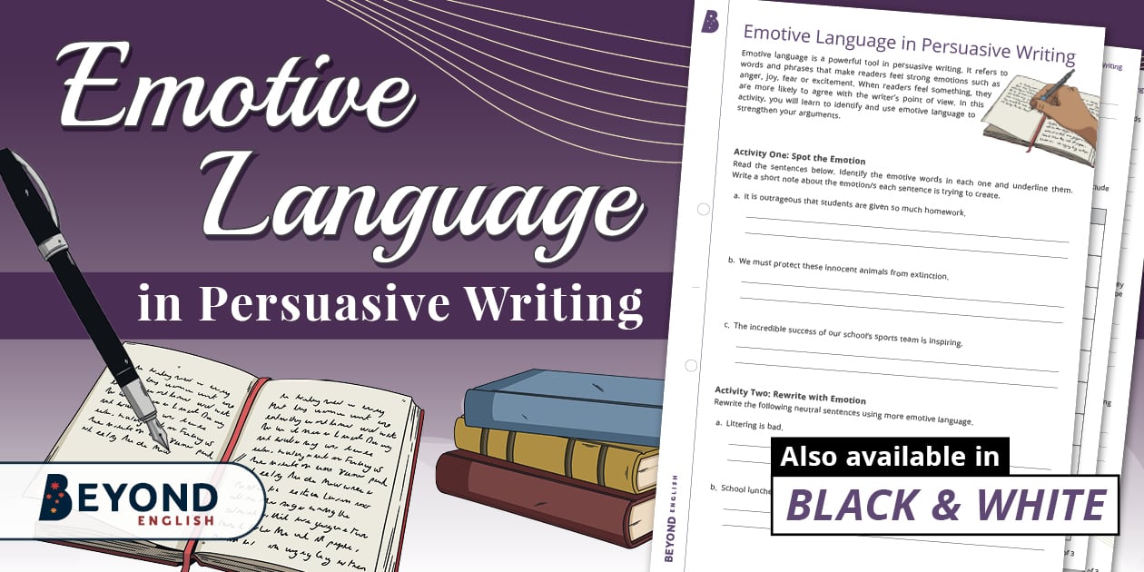 Emotive Language in Persuasive Writing Activities