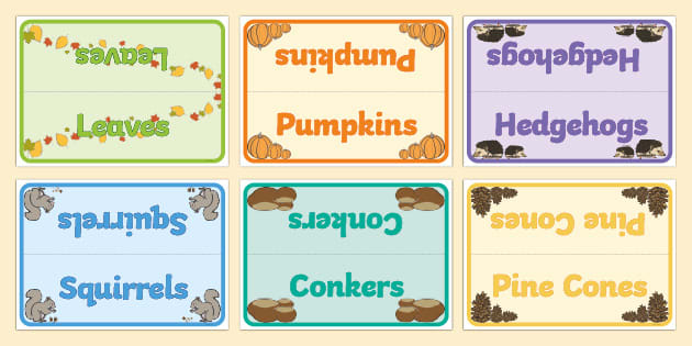 Editable Group Table Signs (Autumn)