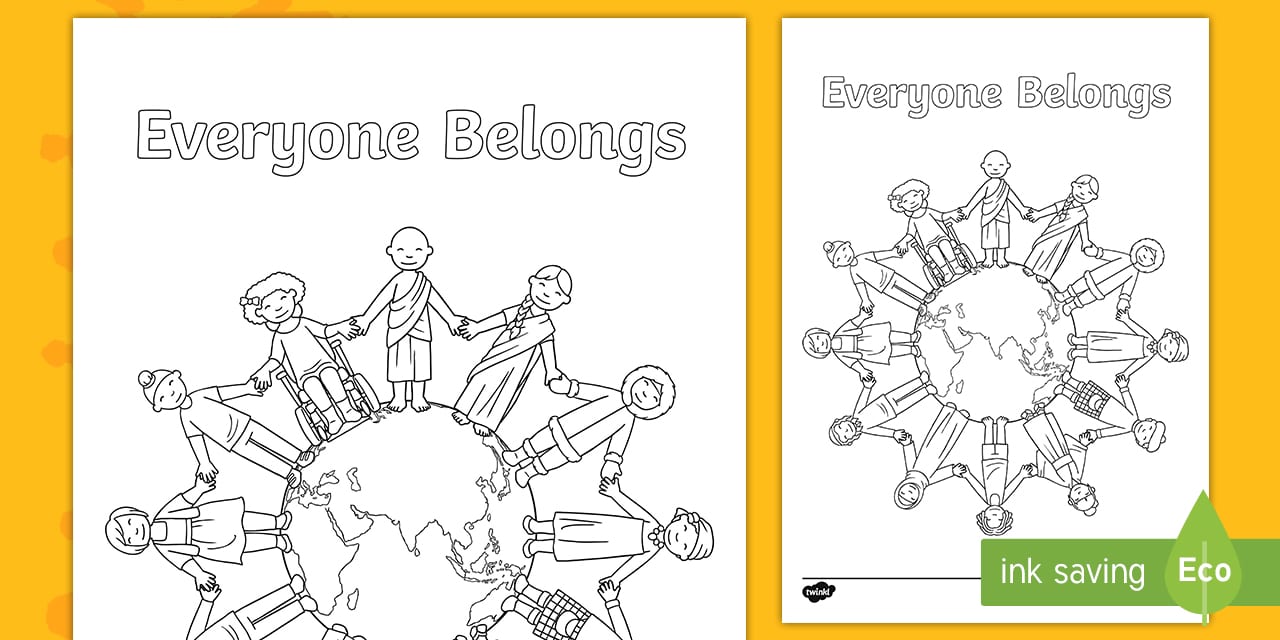 Harmony Week Everyone Belongs Colouring Page