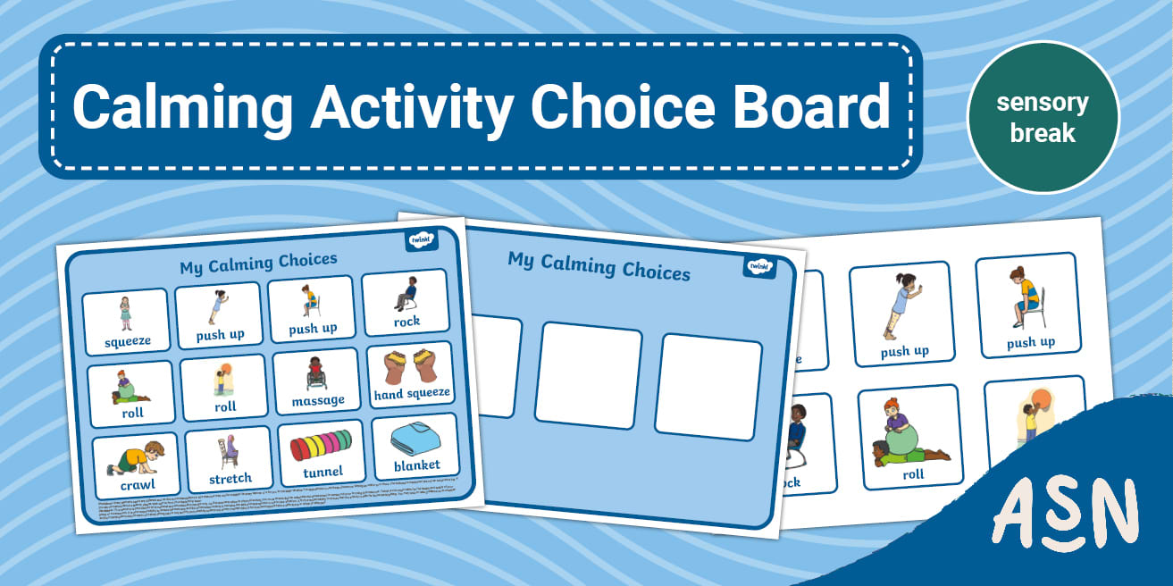 Sensory Activities - Calming Activity Choice Board