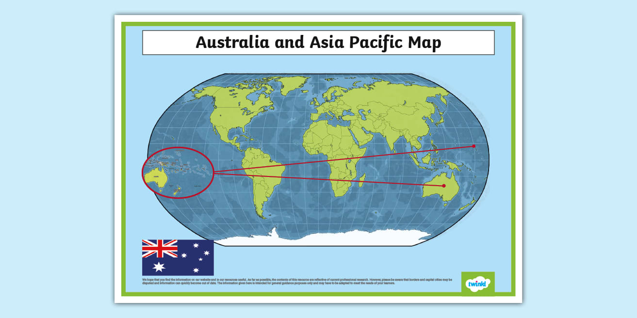 Australia And Asia Map Oceania