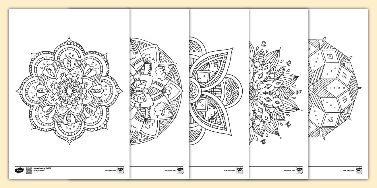 Mandala Themed Mindfulness Colouring Sheets