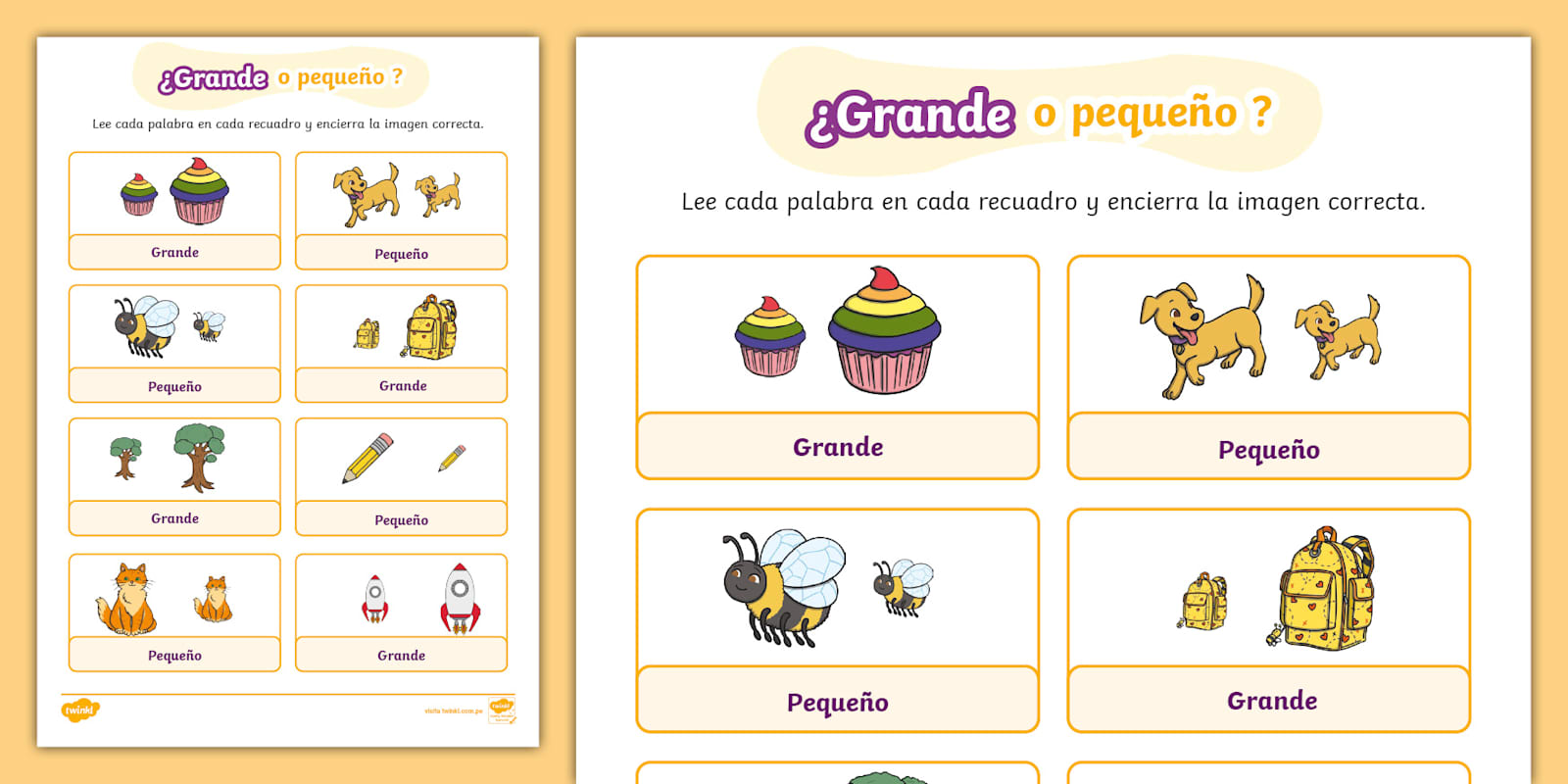 Ficha de actividad: Grande o pequeño
