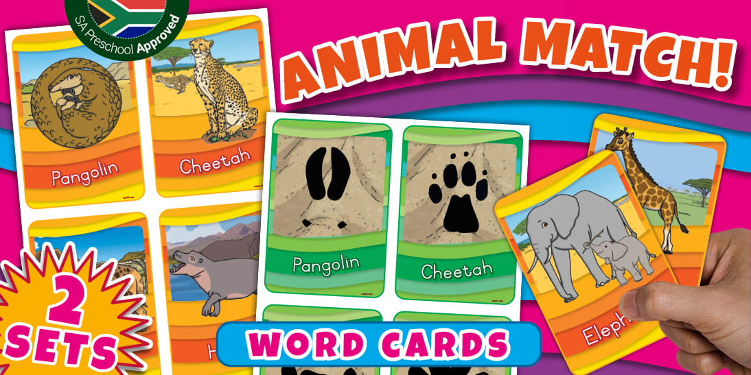 Preschool - Themes- African Animals - Matching Cards - African Animal ...