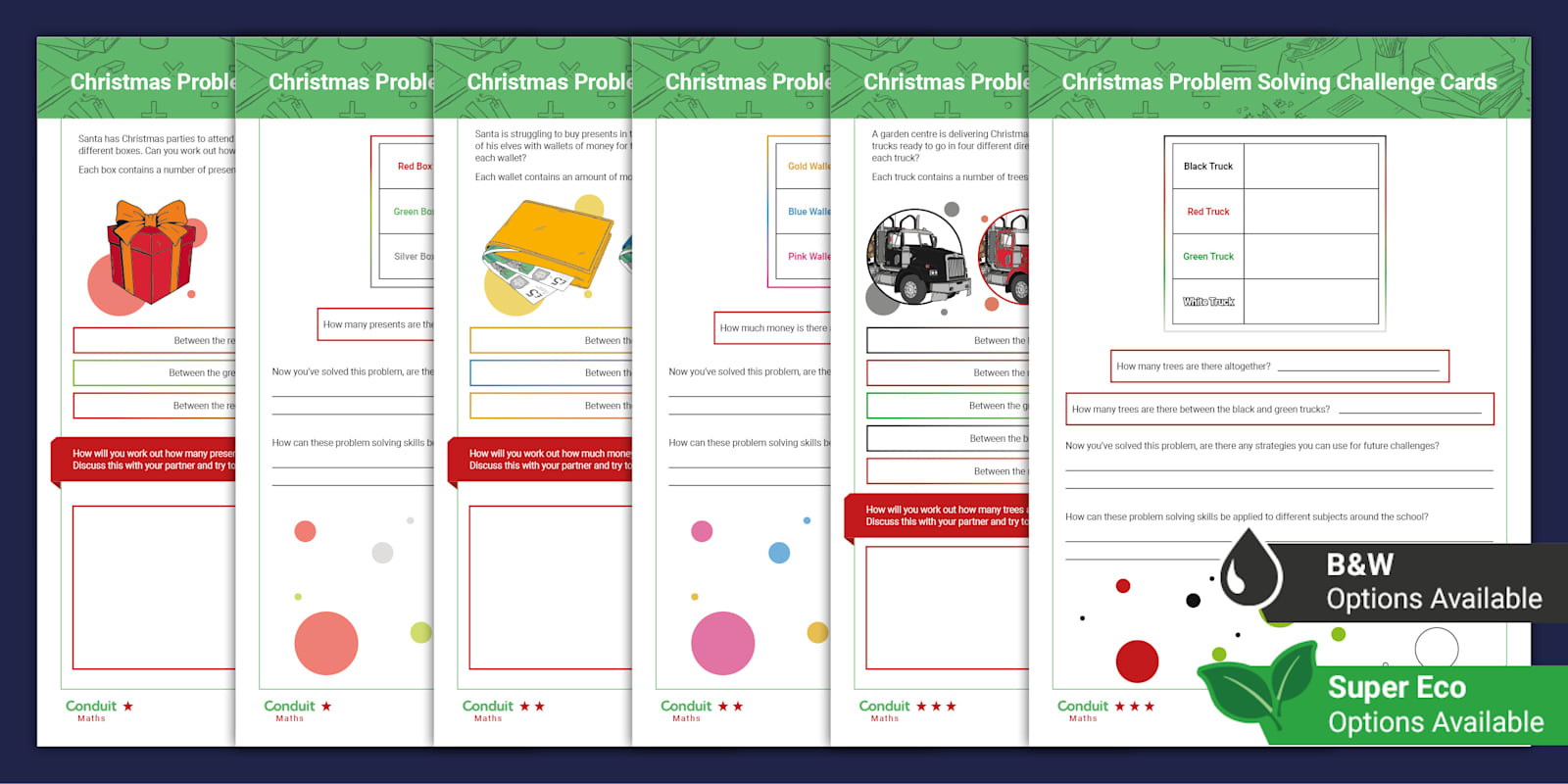 Christmas Problem Solving Challenge Cards