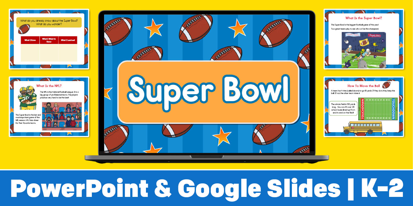 Super Bowl PowerPoint & Google Slides for K-2nd Grade