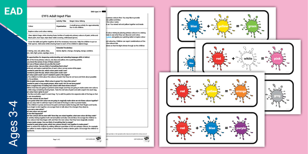 EYFS Magic Colour Mixing Adult Input Plan and Resource Pack