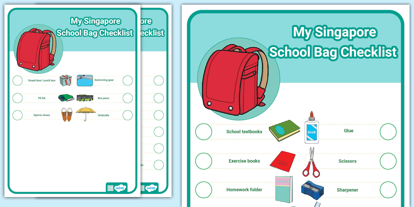 My Singapore School Bag Checklist