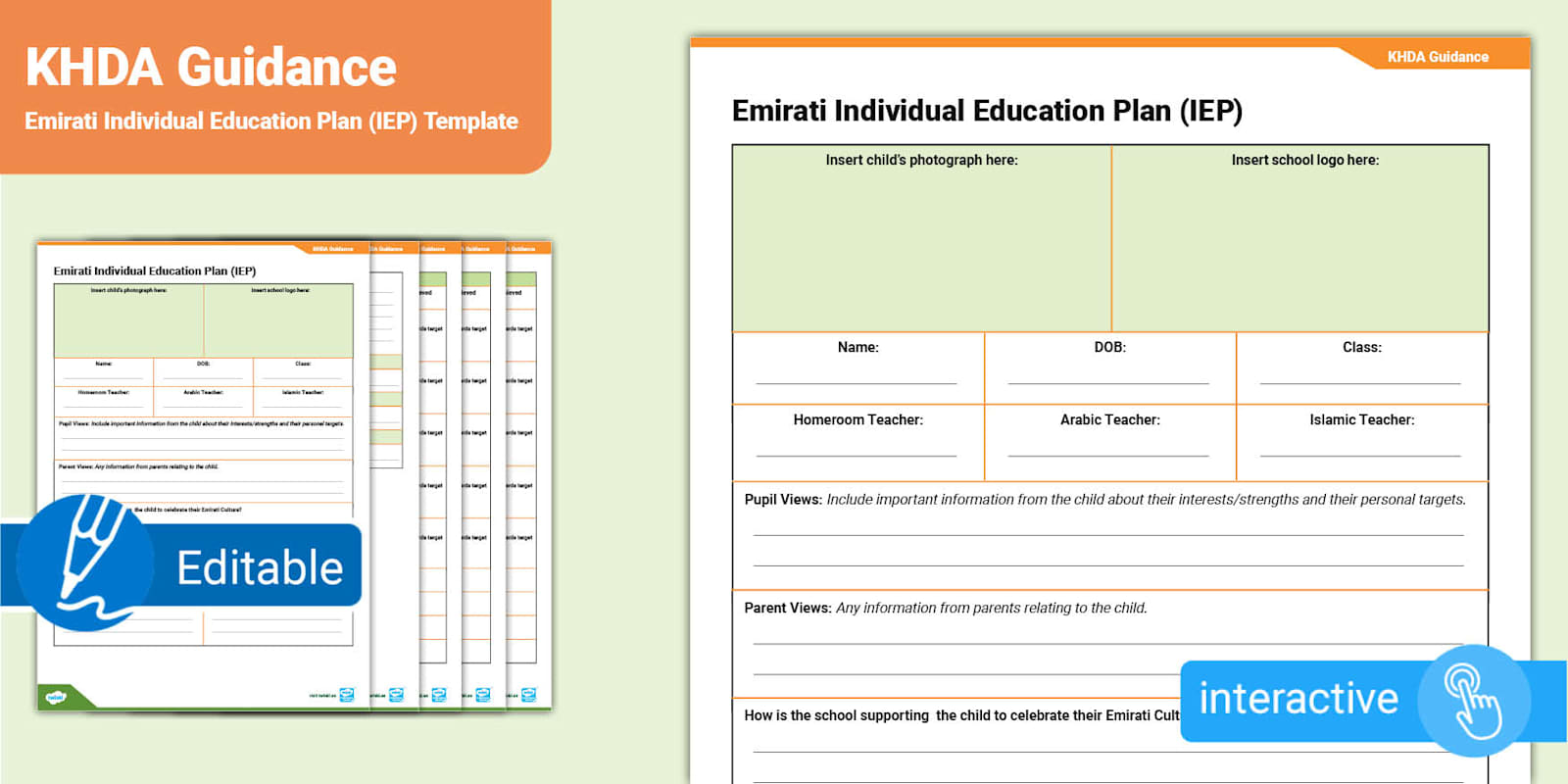 Emirati Individual Education Plan (IEP) Template