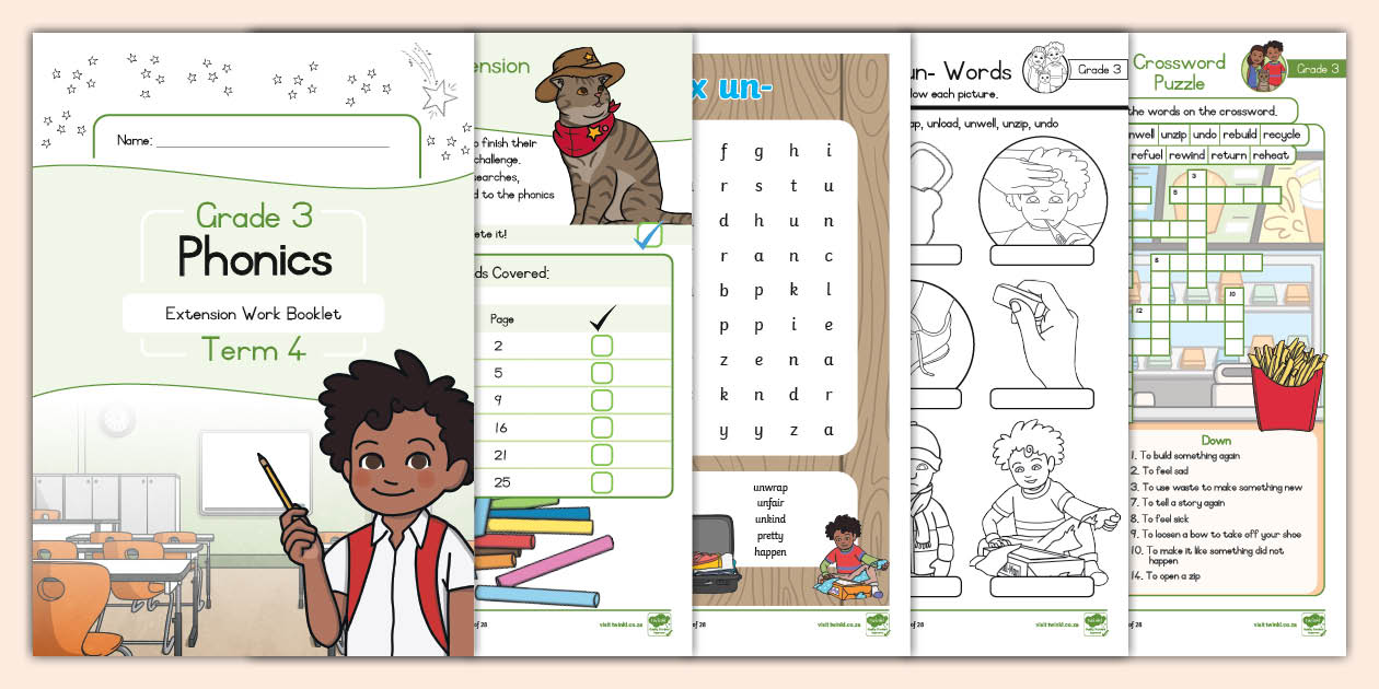 Gr 3 Phonics - T4 - Termly Extension Work - Busy Book (CAPS)