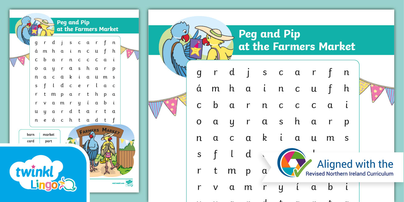 Peg and Pip at the Farmers Market Word Search