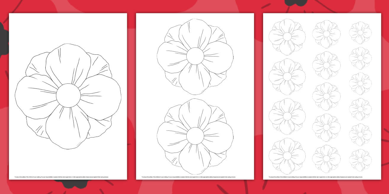 Anzac Day Poppy Template