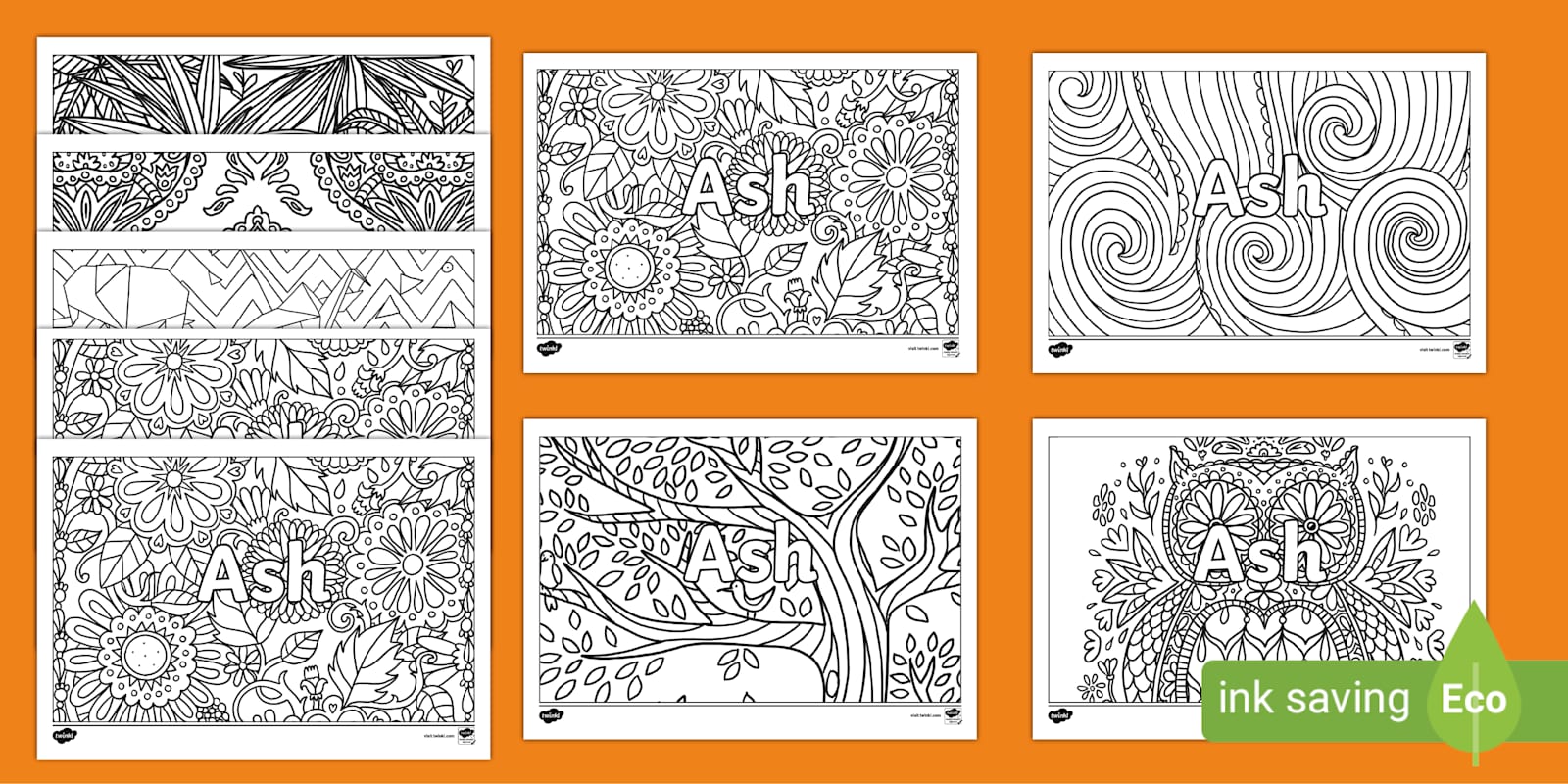 Ash Mindfulness Name Colouring Activity