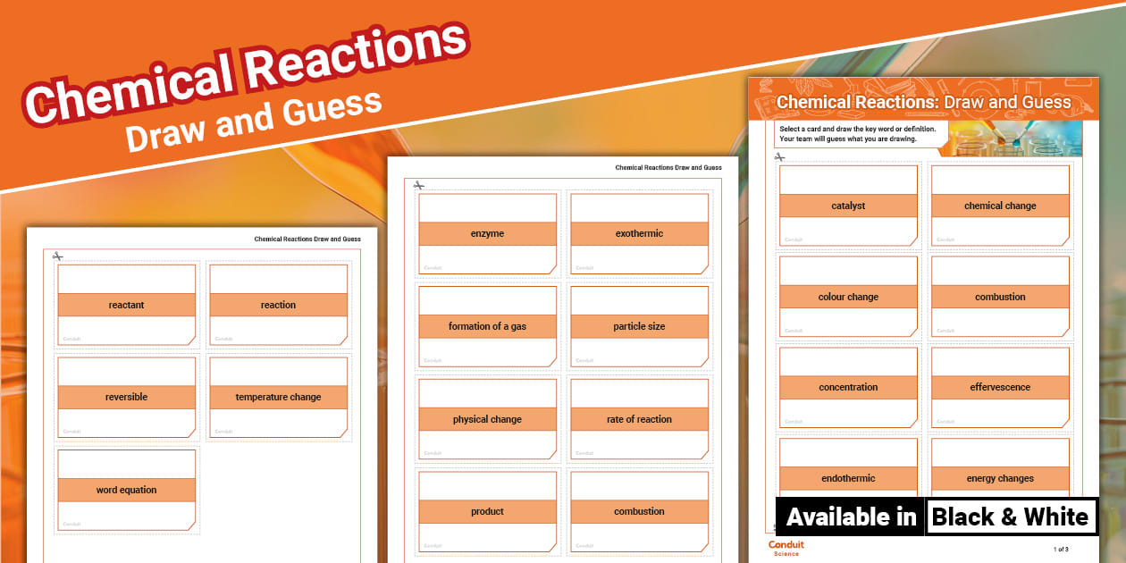Chemical Reactions Draw and Guess Activity
