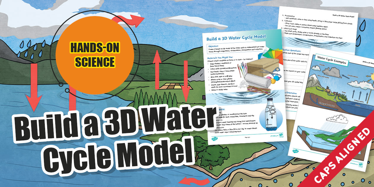 Gr 4 Geography - Term 4 - Build 3D Water Cycle – Worksheet CAPS
