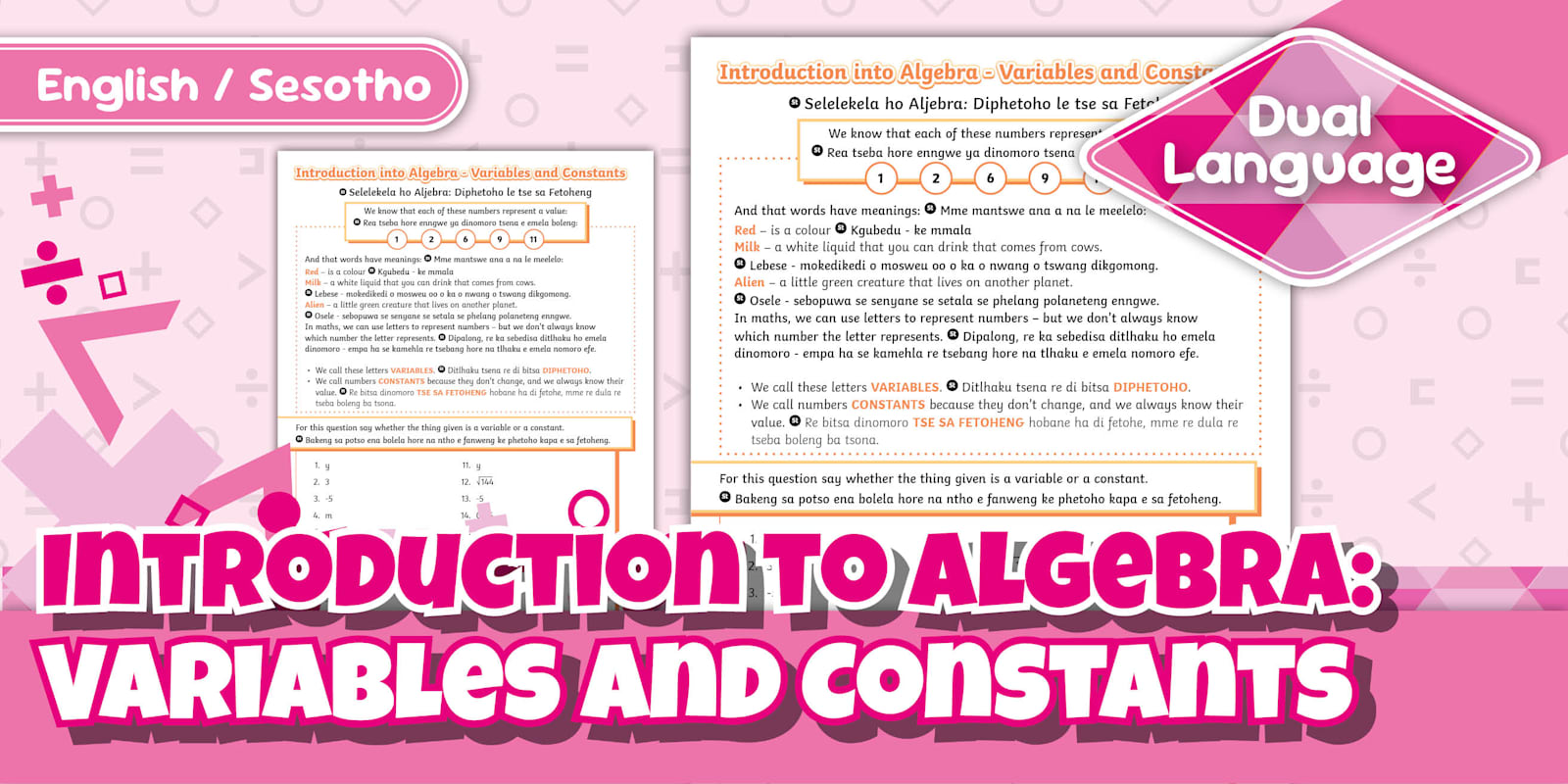 Grade 7 - Maths - Term 1 - Introduction to Algebra – Variables and ...