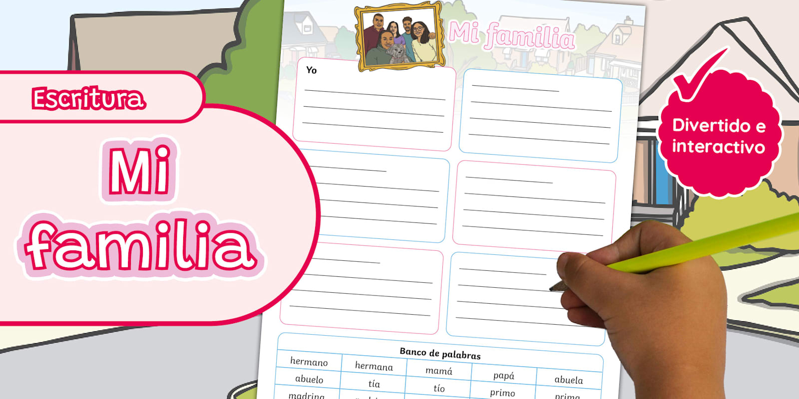 Plantilla de redacción: Mi familia | Twinkl