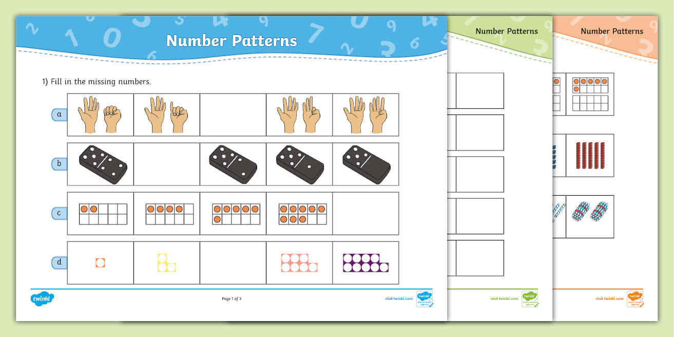 Year 1 Number Patterns Maths Worksheet